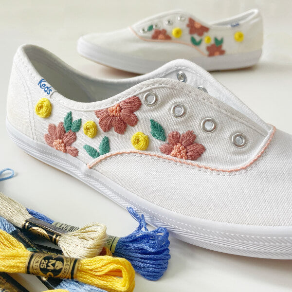 Learn how to Embroider - Make your own Embroidered Trainers – Tea ...