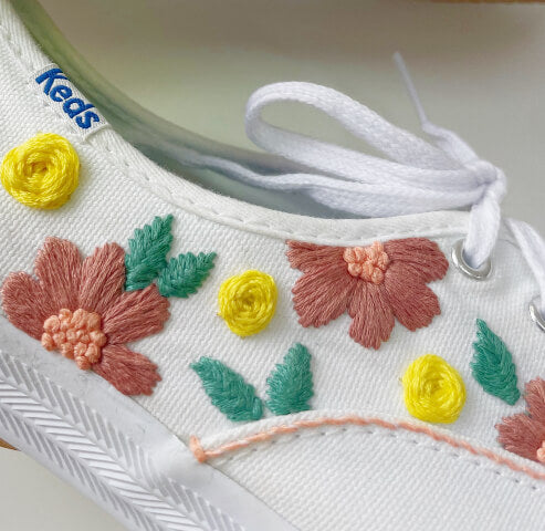 Learn how to Embroider - Make your own Embroidered Trainers – Tea ...
