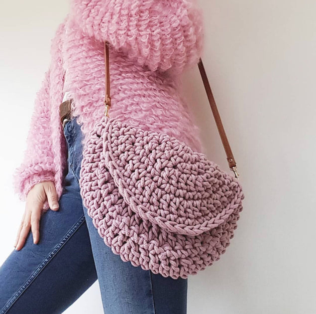 Beyond Beginners - Crochet a Contemporary Moon Bag with Leather Straps ...